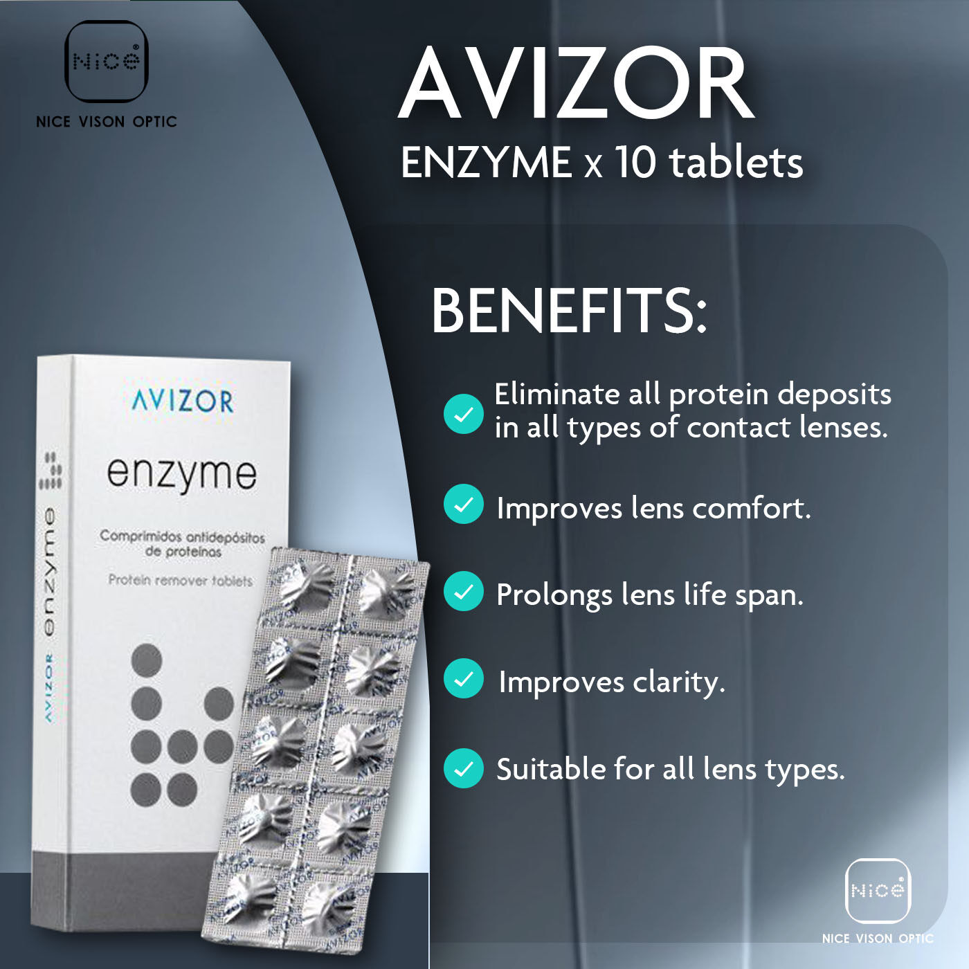 (READY STOCK) Avizor Pro-Enzyme Protein Remover Tablets 12Tablets/Box ...