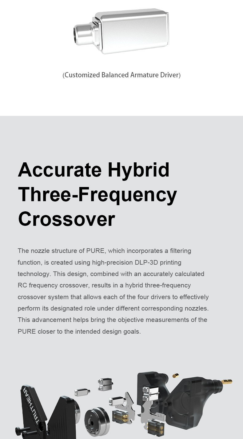 Truthear Pure, Hybrid In-Ear Monitors: 1DD+3BA with DLP-3D Printed ...