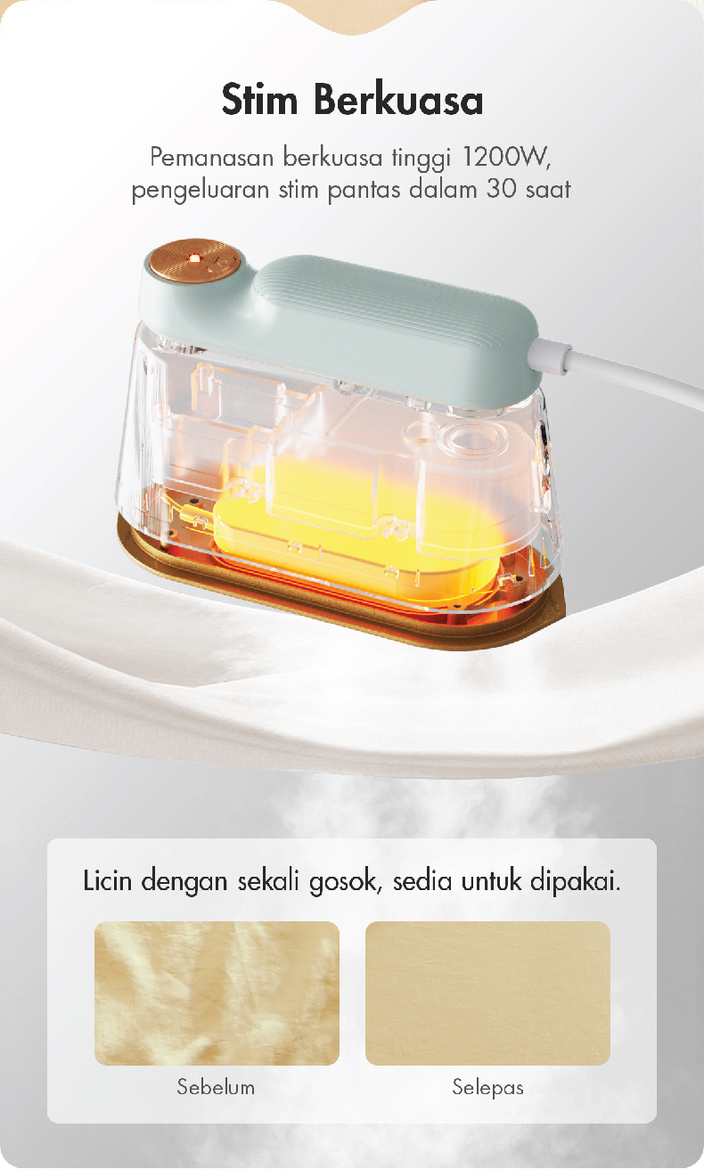 Gaabor Garment Steamer Portable Exquisite Electric Steam Iron (1200W ...