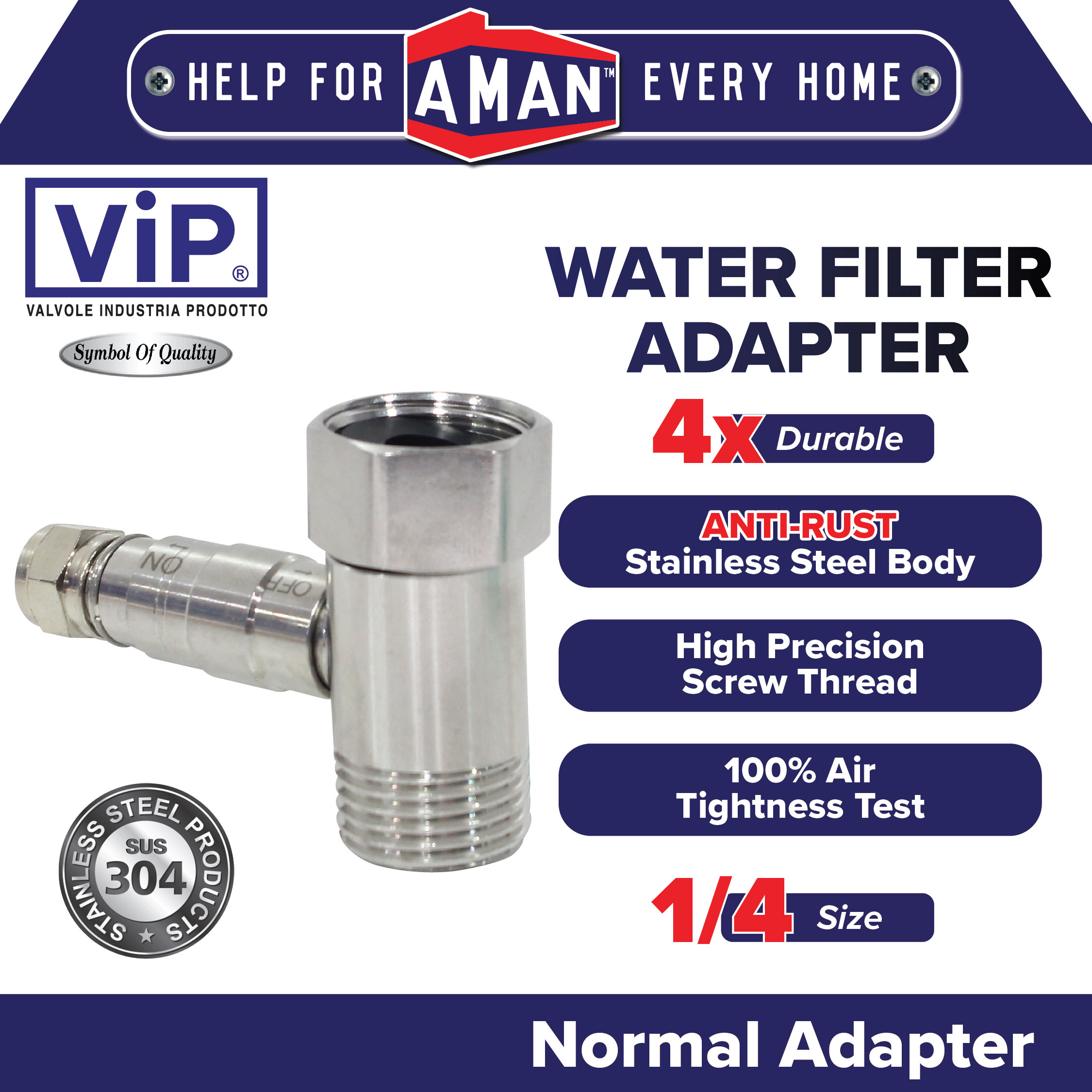 ViP SUS304 Stainless Steel Coway Adaptor Water Filter RO Water Purifier ...