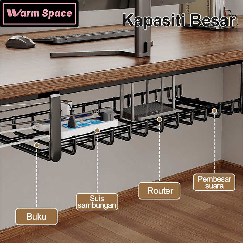 Cable Organizer Under Table Cable Management Rak Bawah Meja Wire ...