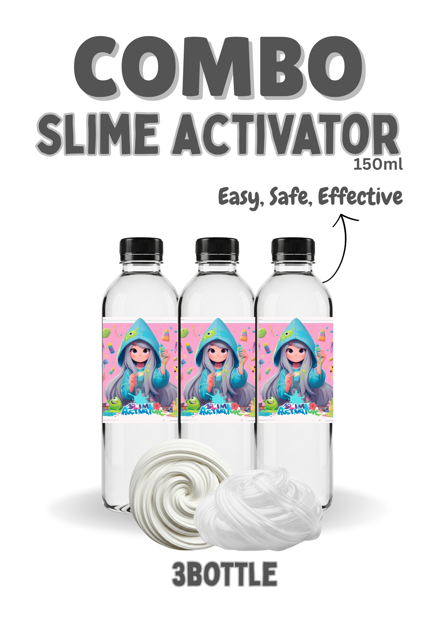 Slime Activator Trio (3x150ml) – Ready to Use, No Mixing Needed ...