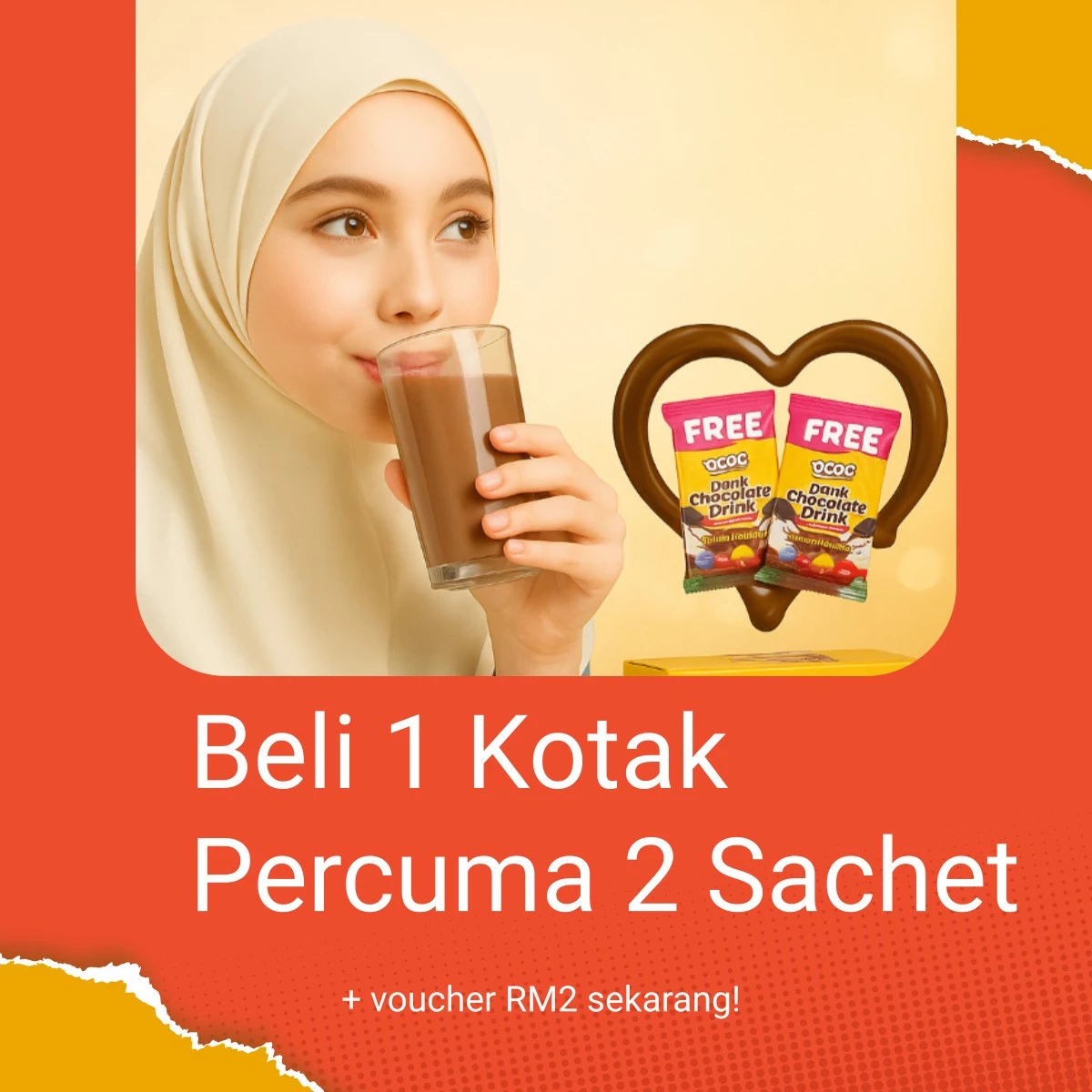 OCOC Dark Chocolate Drink | Fokus & Tenaga | Free 2 Sachet + RM2 ...