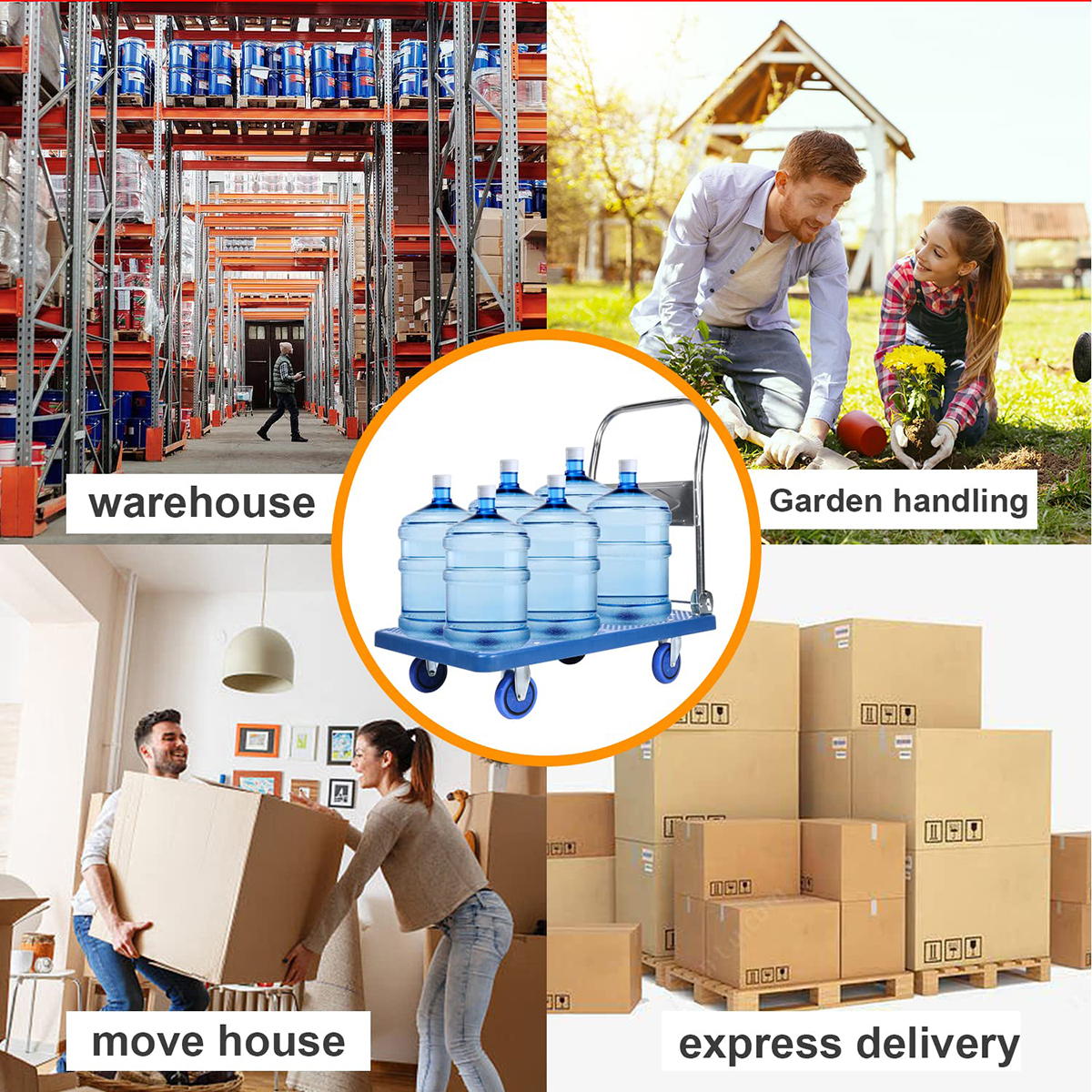 Trolley Heavy Duty Troli Barang Foldable 1000KG Hand Truck 手推車 拉貨 Troli ...