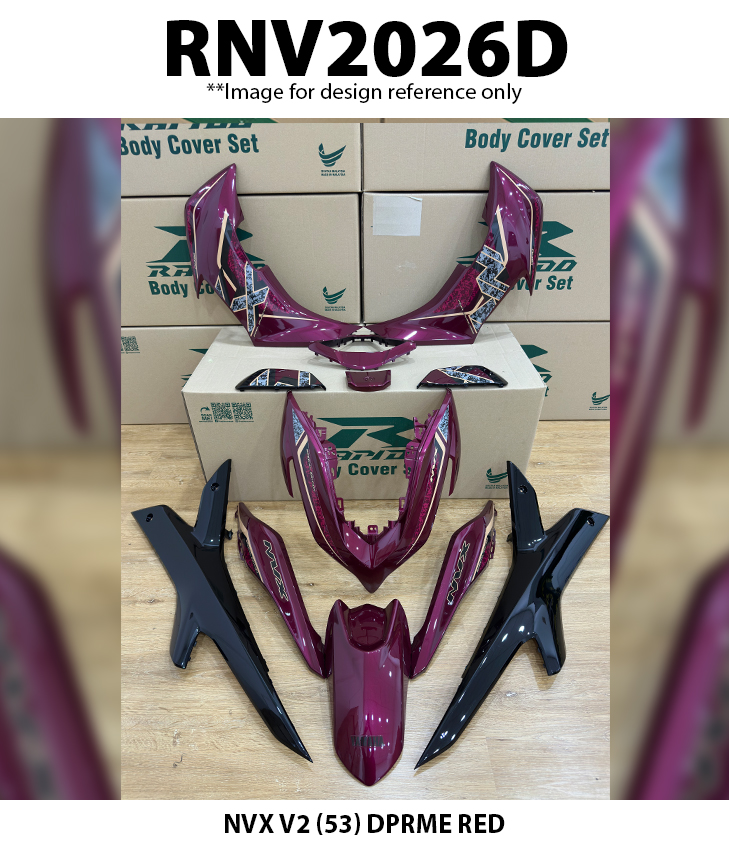 YAMAHA Nvx V2 SE (53) Red Blue Grey RAPIDO Coverset Body Cover Sticker ...
