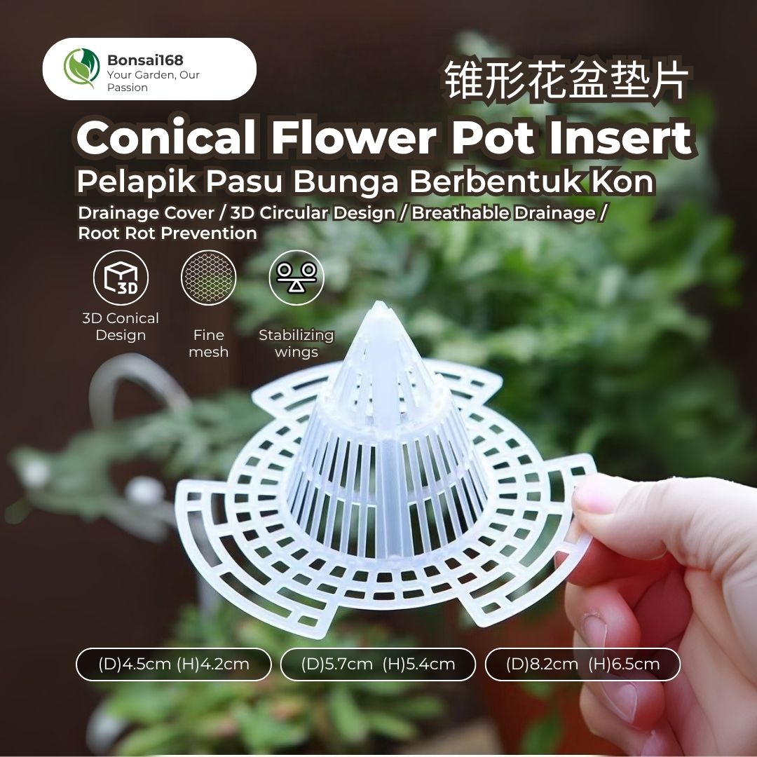 Bonsai168🔥10pcs 3D Conical Flower Pot Drainage Insert Pasu Bunga ...