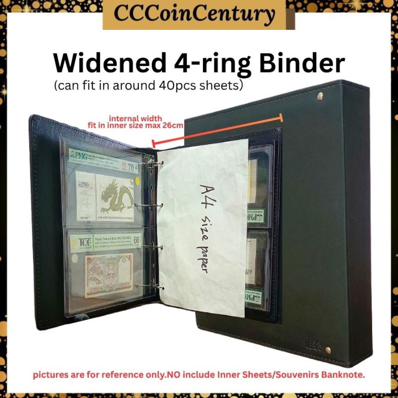 MINGT Widened 4-ring Binder Folder 'Fit In 40pcs Inner Sheets' Wider ...