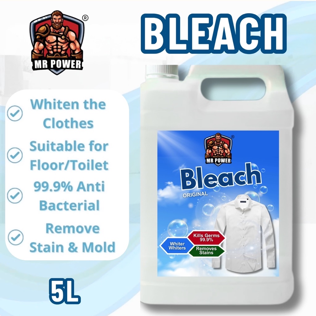 Mr Power Bleach 5L - Cairan Pemutih 99.9% Anti Bakteria untuk Lantai ...