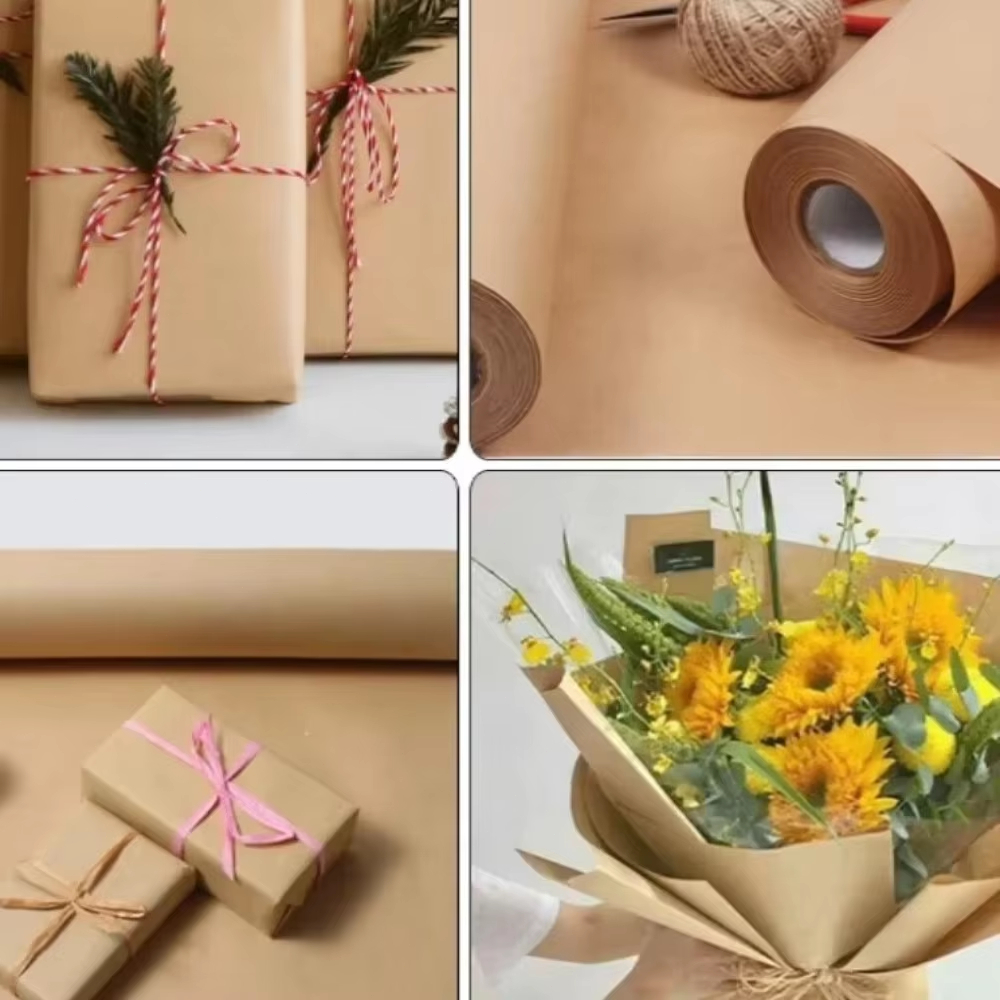 30M Brown Kraft Paper Roll 30CM Width Gift Wrapping Craft Packing ...