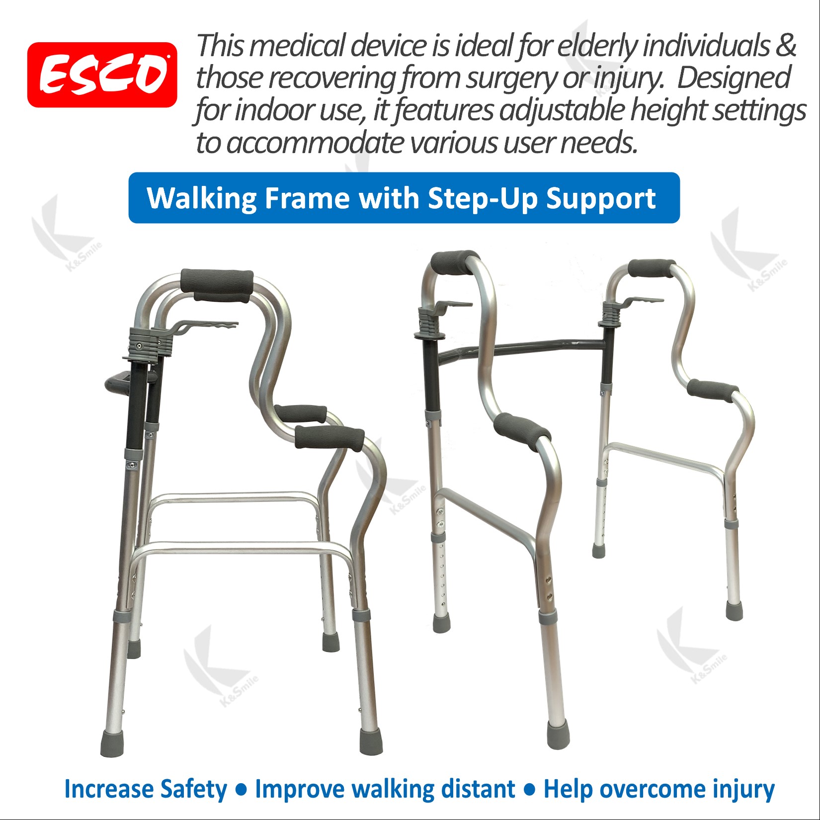 Esco Step-up Walking Frame/Tongkat Bantu Bangun & Berjalan/助力步行器 ...