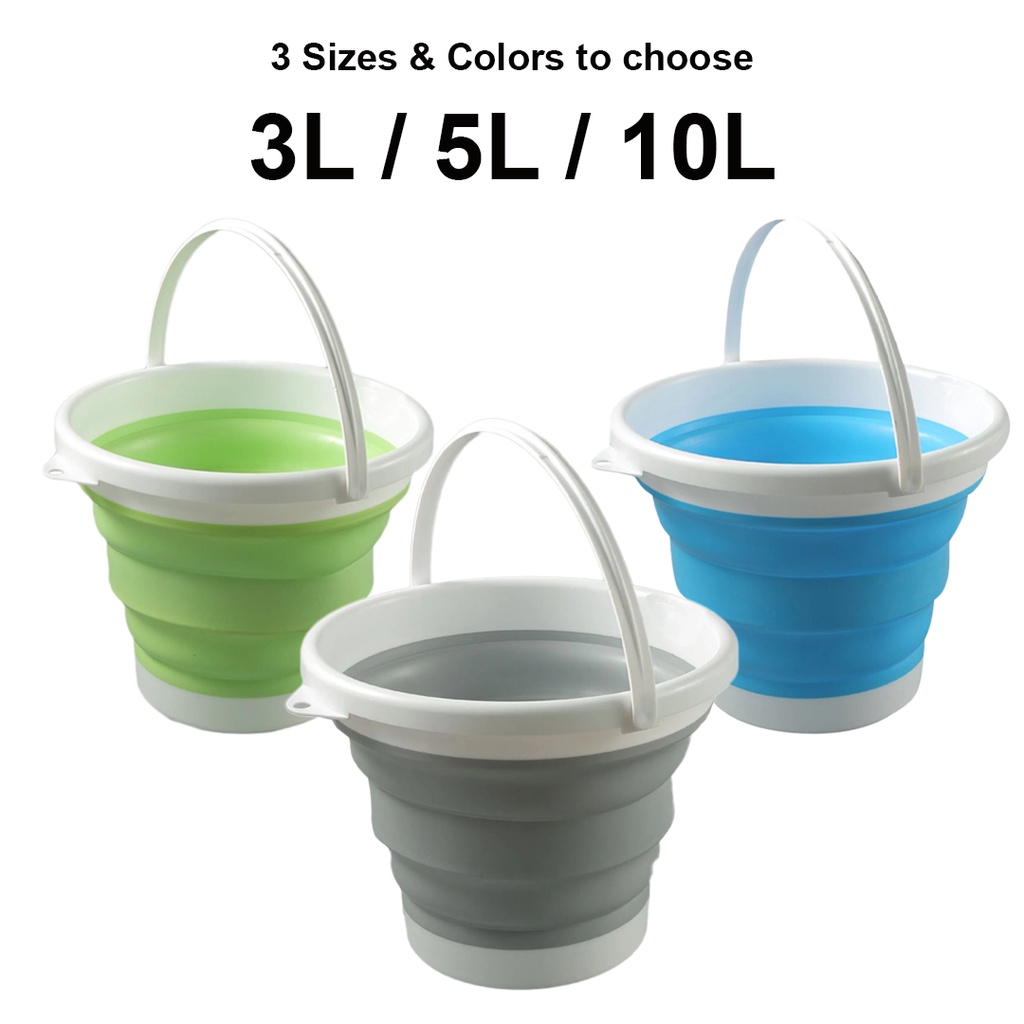 Foldable Collapsible Bucket - Versatile Water Pail for Car Washing ...
