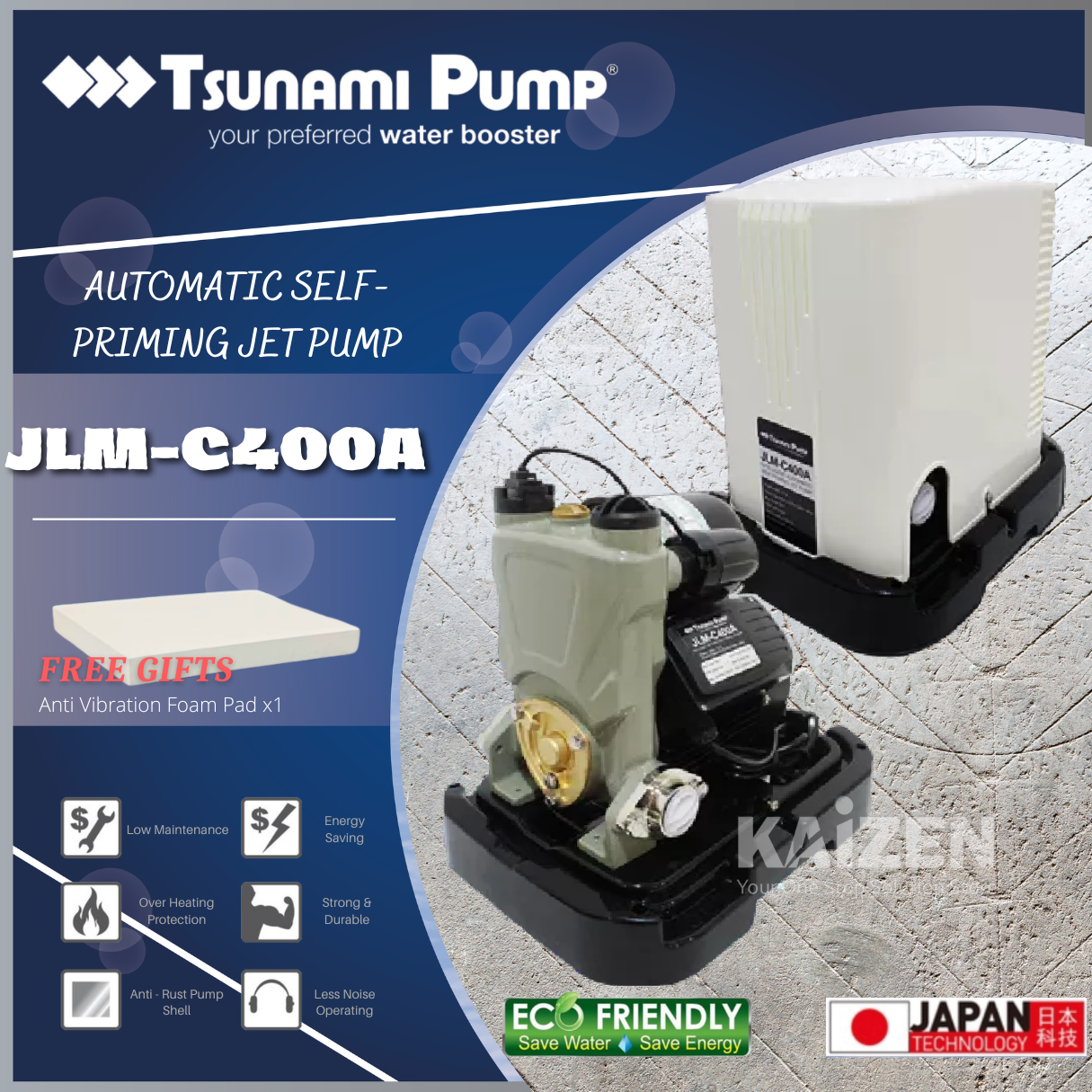 TSUNAMI PUMP MAIN PIPE ASSIST JLM-C400A AUTOMATIC SELF-PRIMING JET PUMP ...