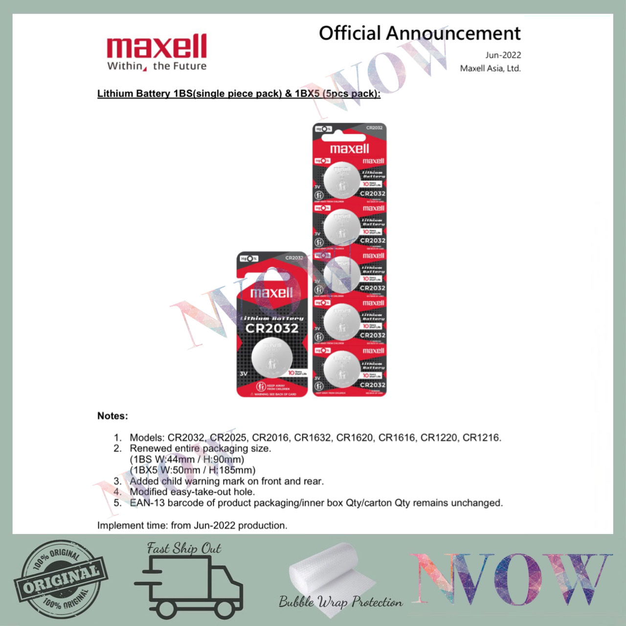 Wholesale Japan Maxell 5pcs CR2016 CR2032 CR2025 Original Lithium ...