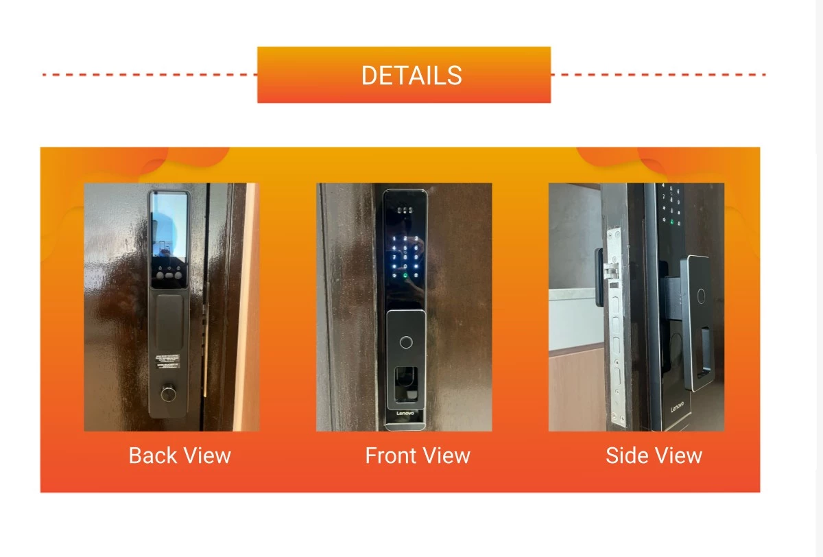 LENOVO A10 SMART LOCK for Wooden & Security Door Digital Lock with Face ...