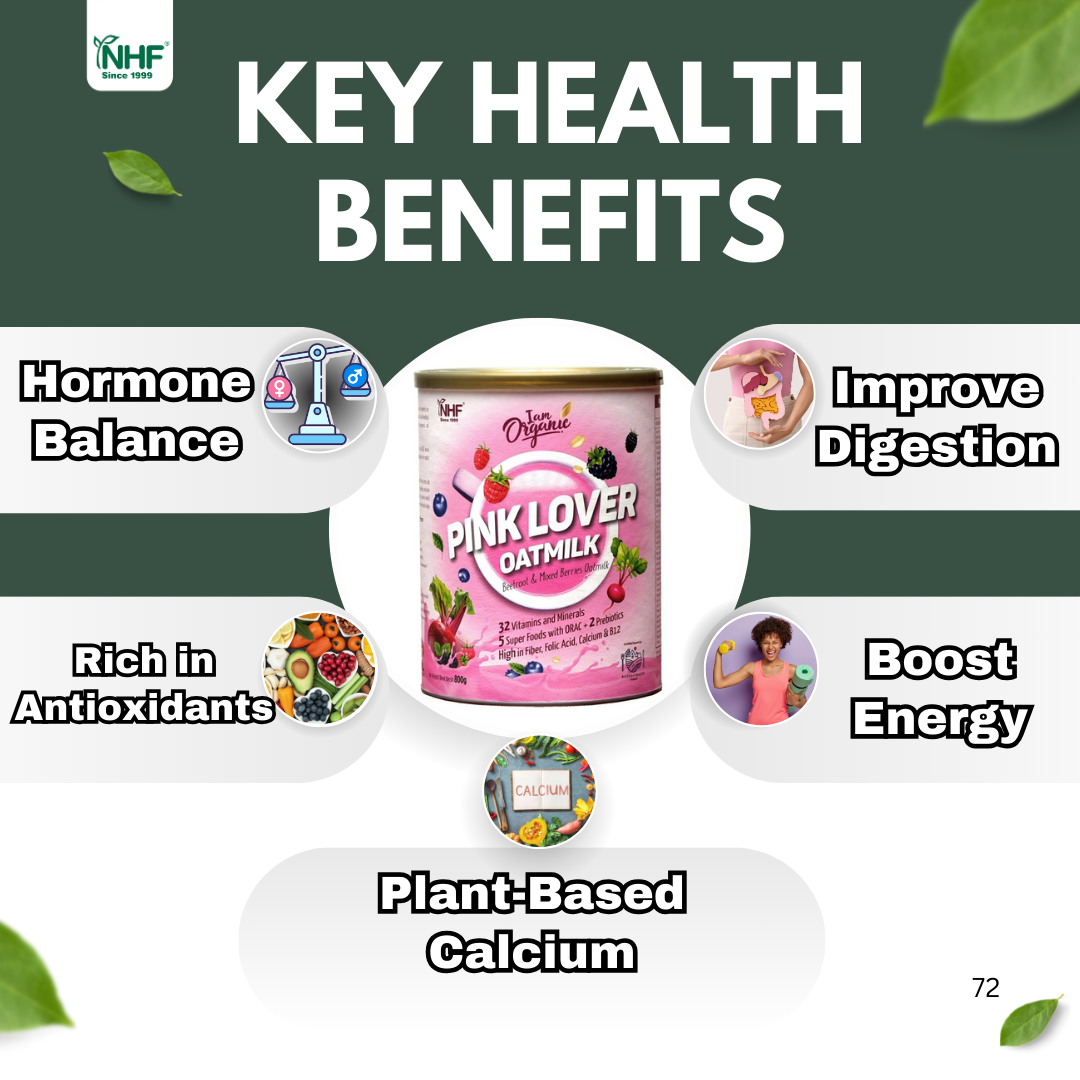 NHF Organic Pink Lover Oatmilk 800g | Susu Oat Organik | Plant Based ...