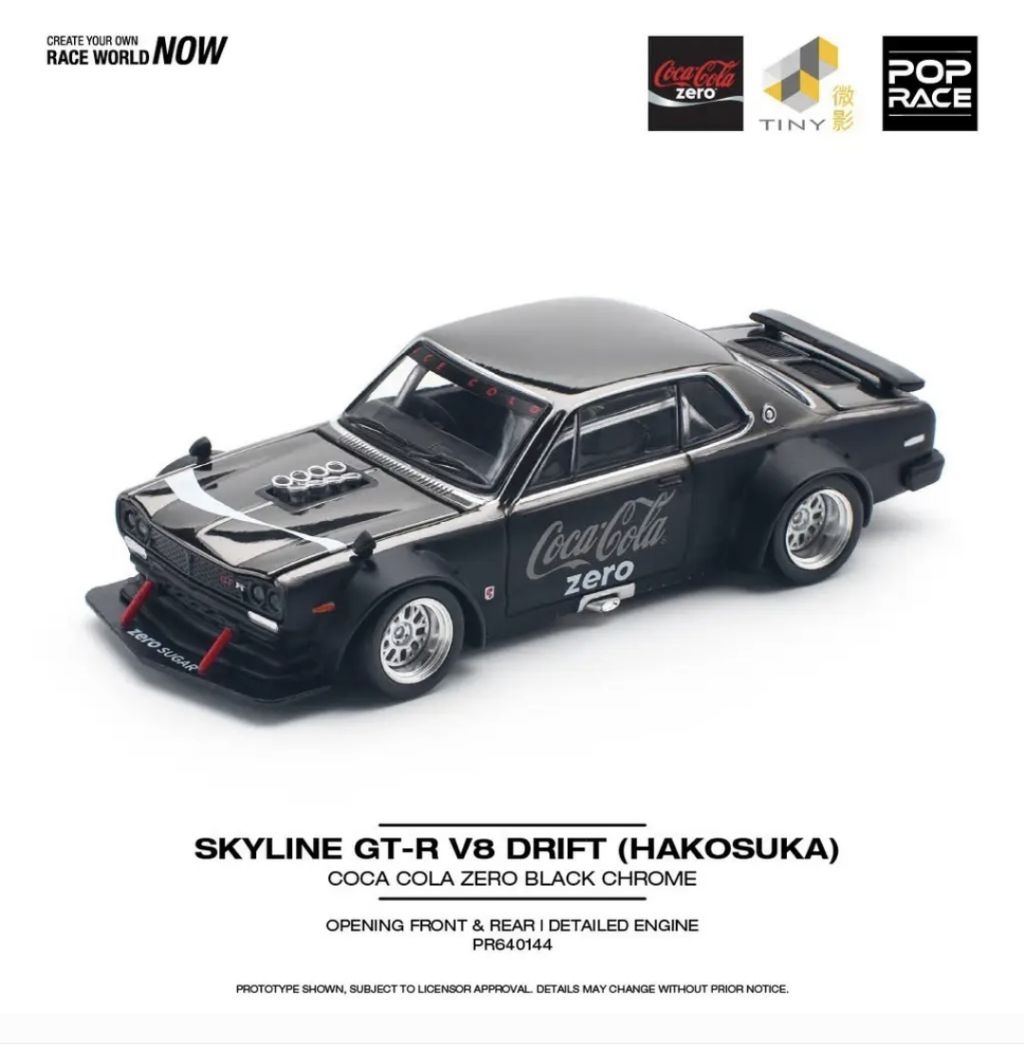 Pop Race 1:64 #PR64-144 Coca Cola Skyline GT-R V8 Drift Hakosuka (Sealed Box) | Shopee Malaysia