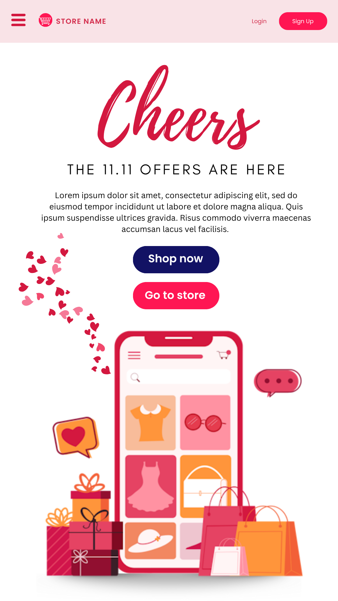 Landing Page SVG Template – Editable Website Layout – Canva Compatible ...