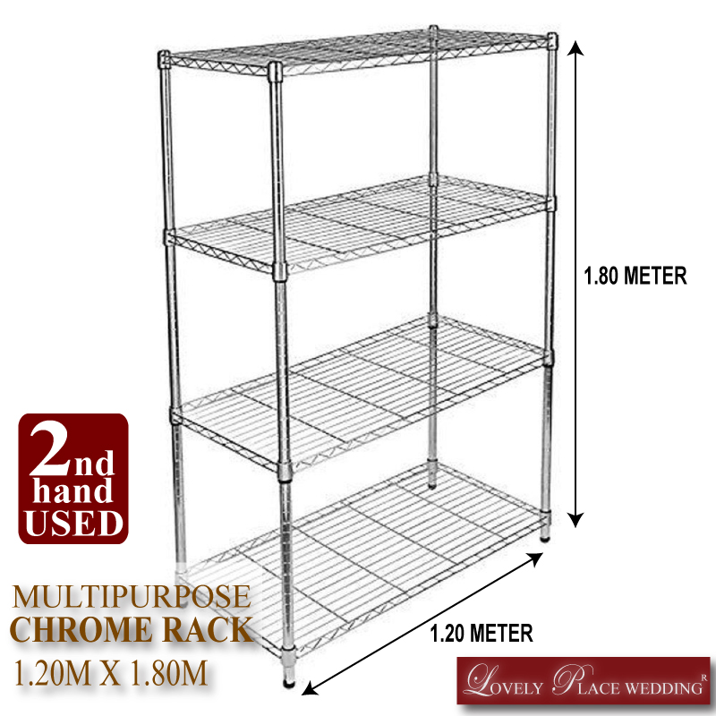 (USED) (OFFER)CHROME METAL WIRE RACK MULTIPURPOSE RAK (2ND HAND USED ...