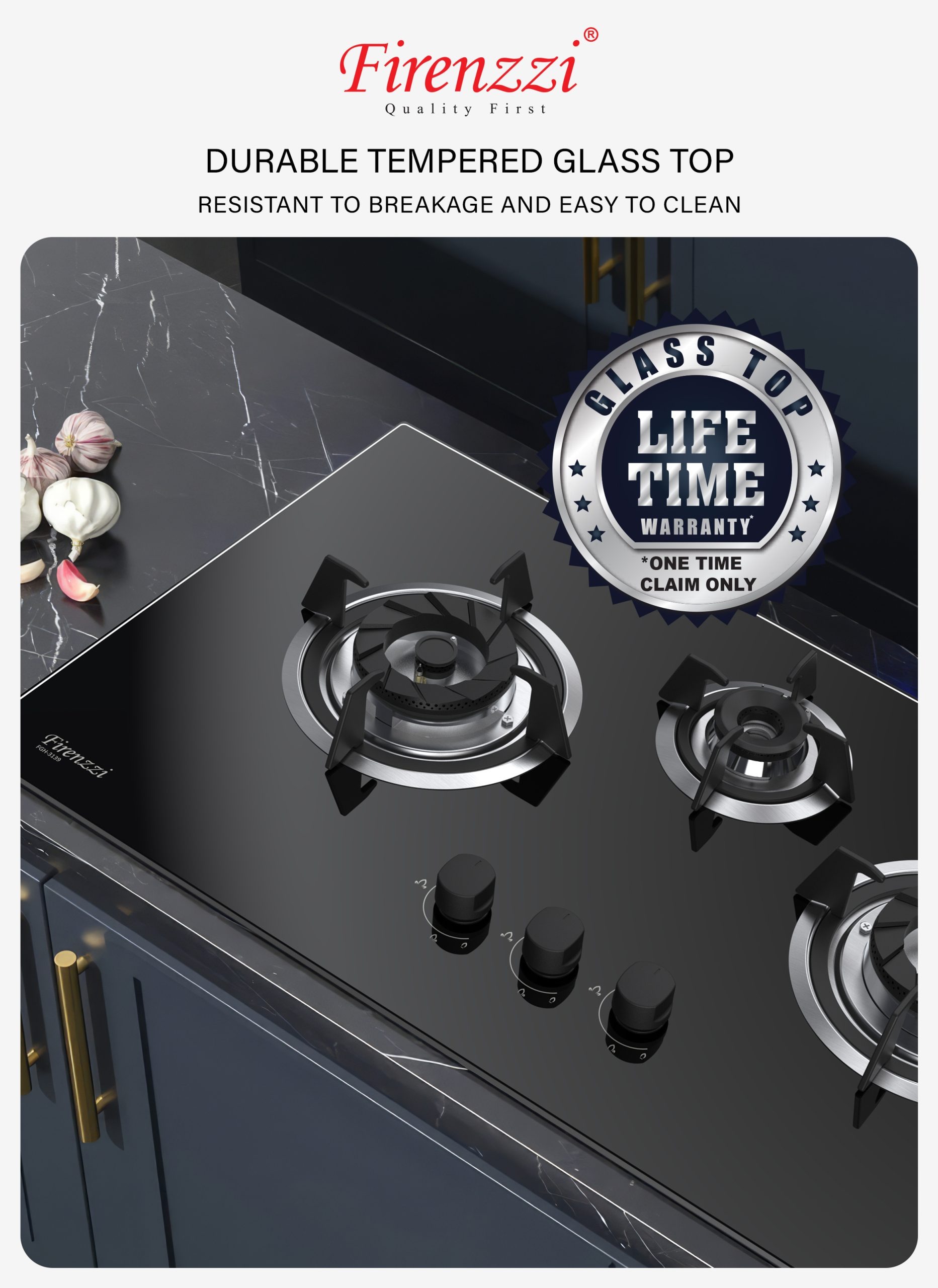 【FREE INSTALL + FREE SHIPPING】Firenzzi FGH-3139 Glass Hob Battery ...