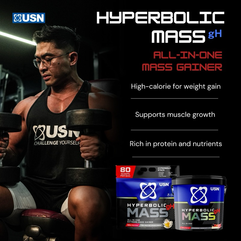 USN Fast Grow Anabolic Lean Mass Gainer Weight Gainer Mass Protein (4kg ...