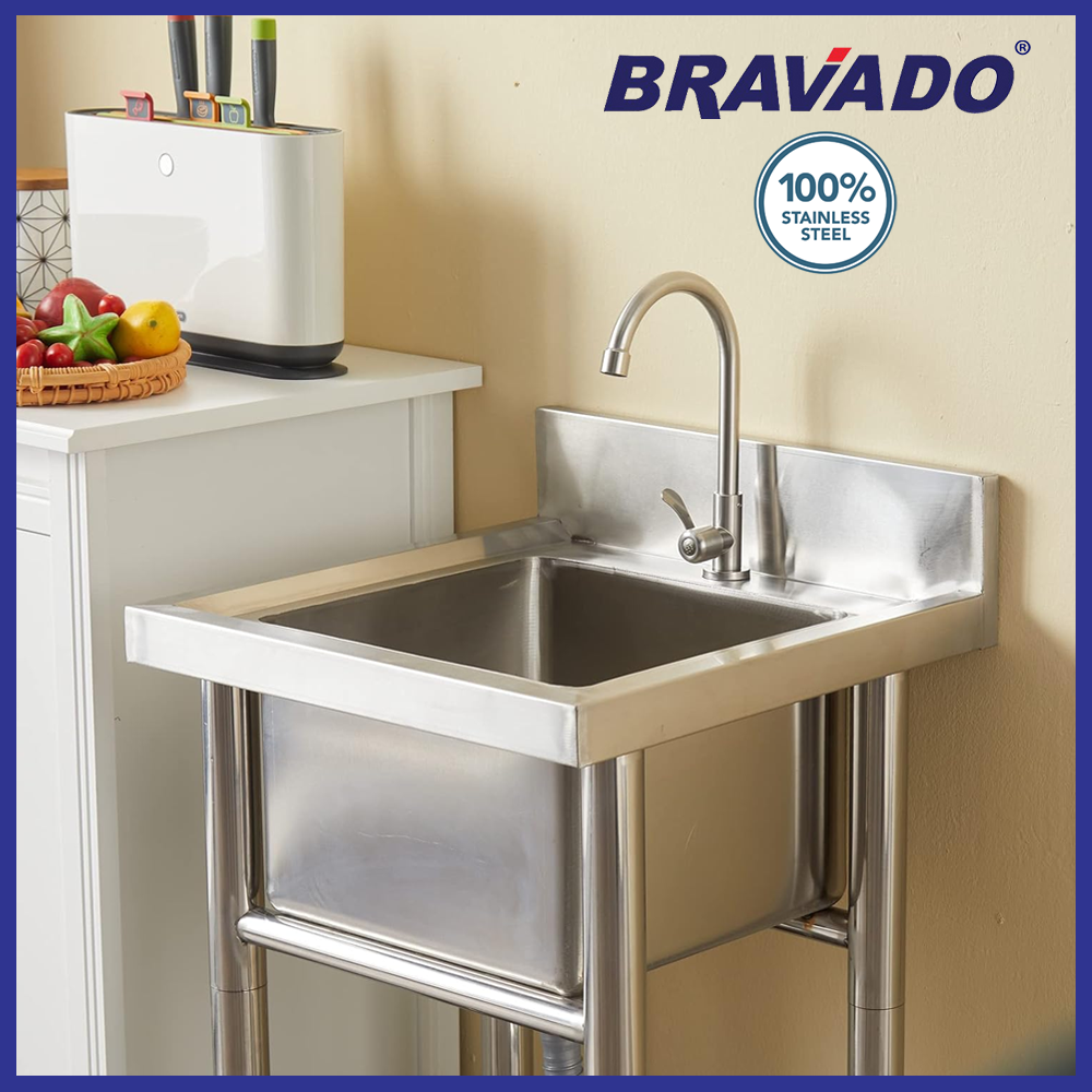 🔥HARGA PALING RENDAH MURAH🔥BRAVADO Kitchen Sink SINGLE BOWL SUS 304 ...