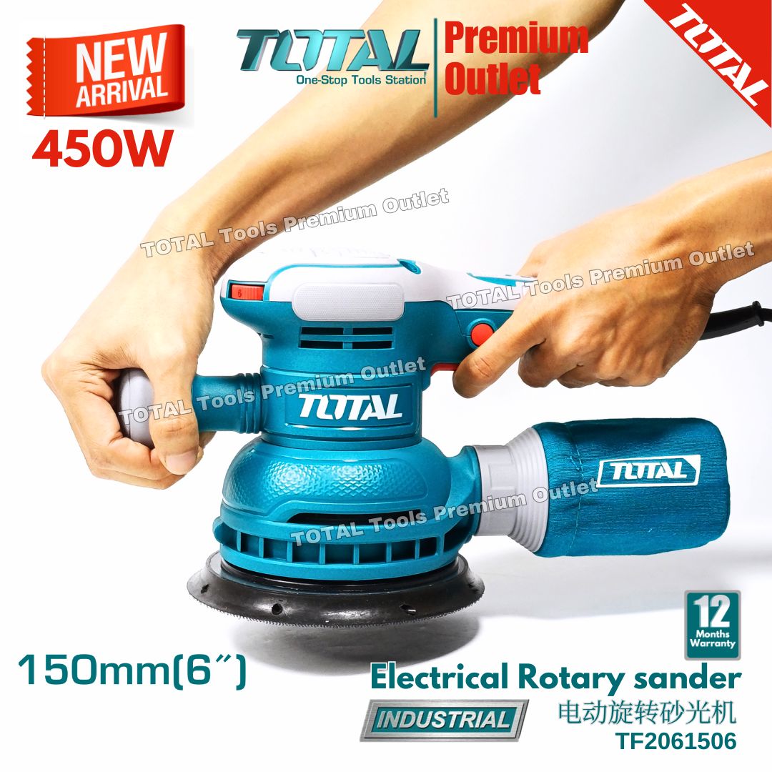 TOTAL Tools 6'' 450W Electrical Rotary sander 电动旋转砂光机 - TF2061506 ...