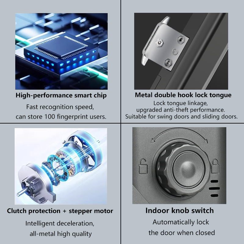 RUBY Smart Door Lock TUYA App Fingerprint Password Card Unlock 5 in 1 ...