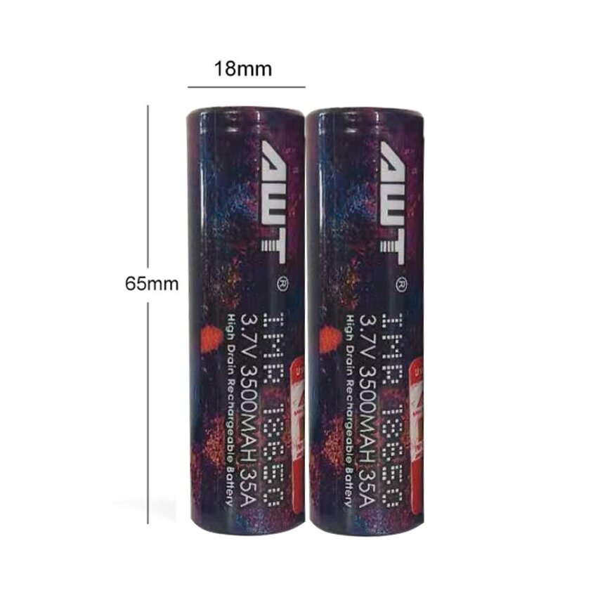AWT 18650 3500mah 35A Rainbow battery With AWT C2 li-ion battery ...