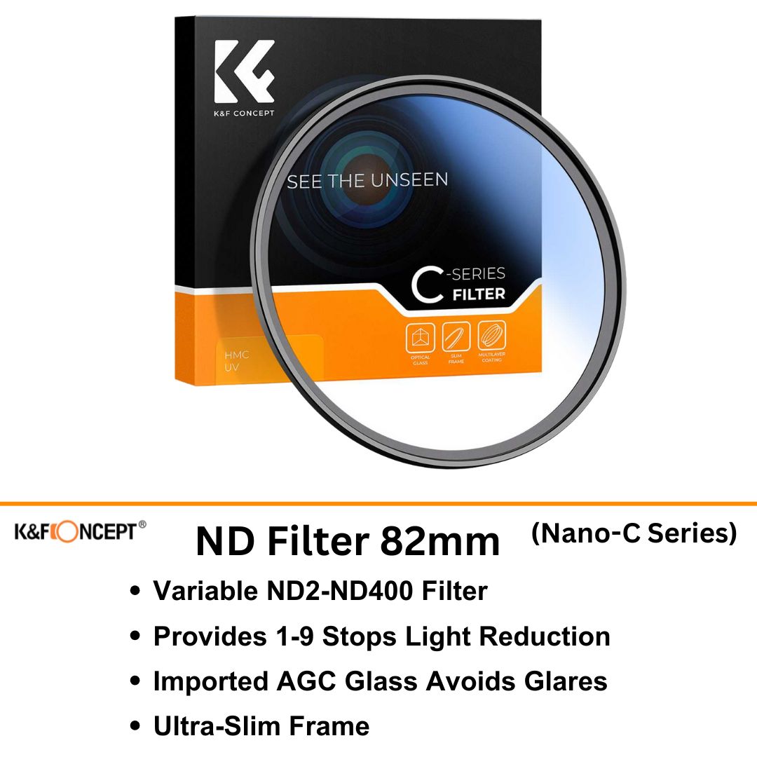 Penapis ND Boleh Laras K&F Concept 82mm (ND2 hingga ND400, Siri Nano-C ...