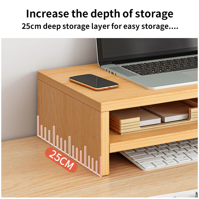 🔥LOFT-Monitor Stand Desktop Organizer Storage Rack Screen Increase ...