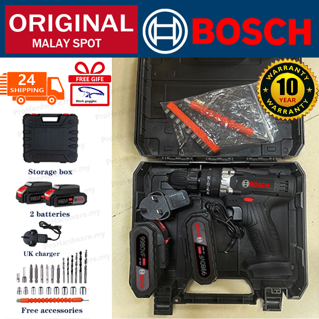 BOSCH Brushless Impact Drill 450N.M Cordless Drill High Torque Electric Drill Hammer Drill Wall ...