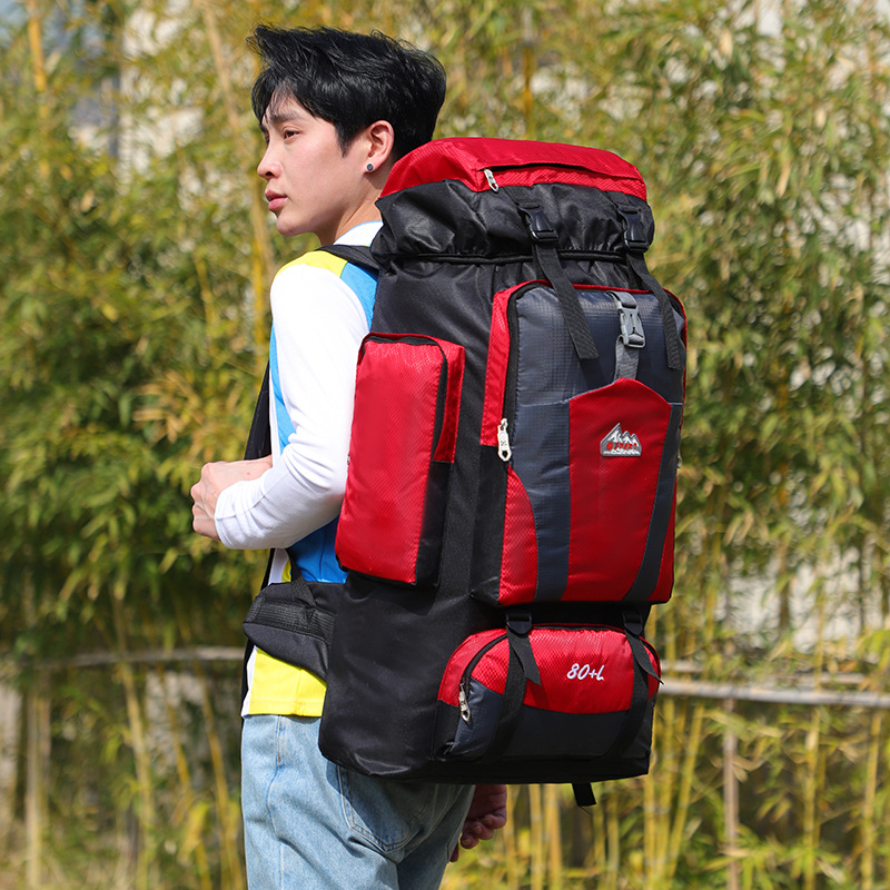 80L Hiking Backpack Waterproof Travel Bag Large Capacity Camping Bag ...