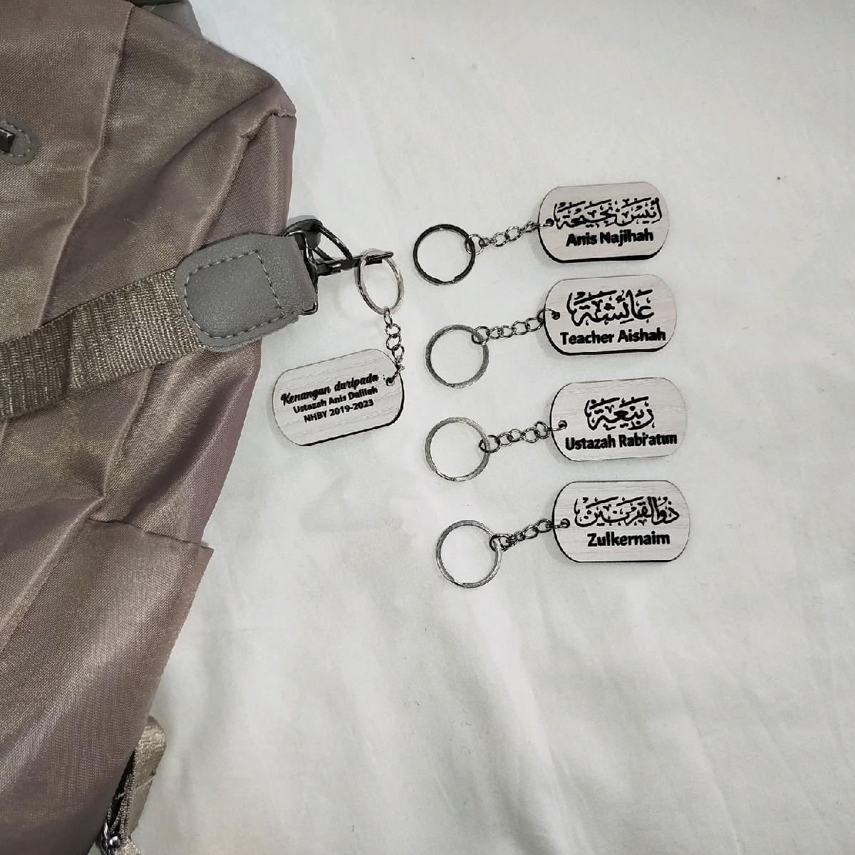 Keychain nama | Keychain tulisan jawi rumi + rumi | Shopee Malaysia