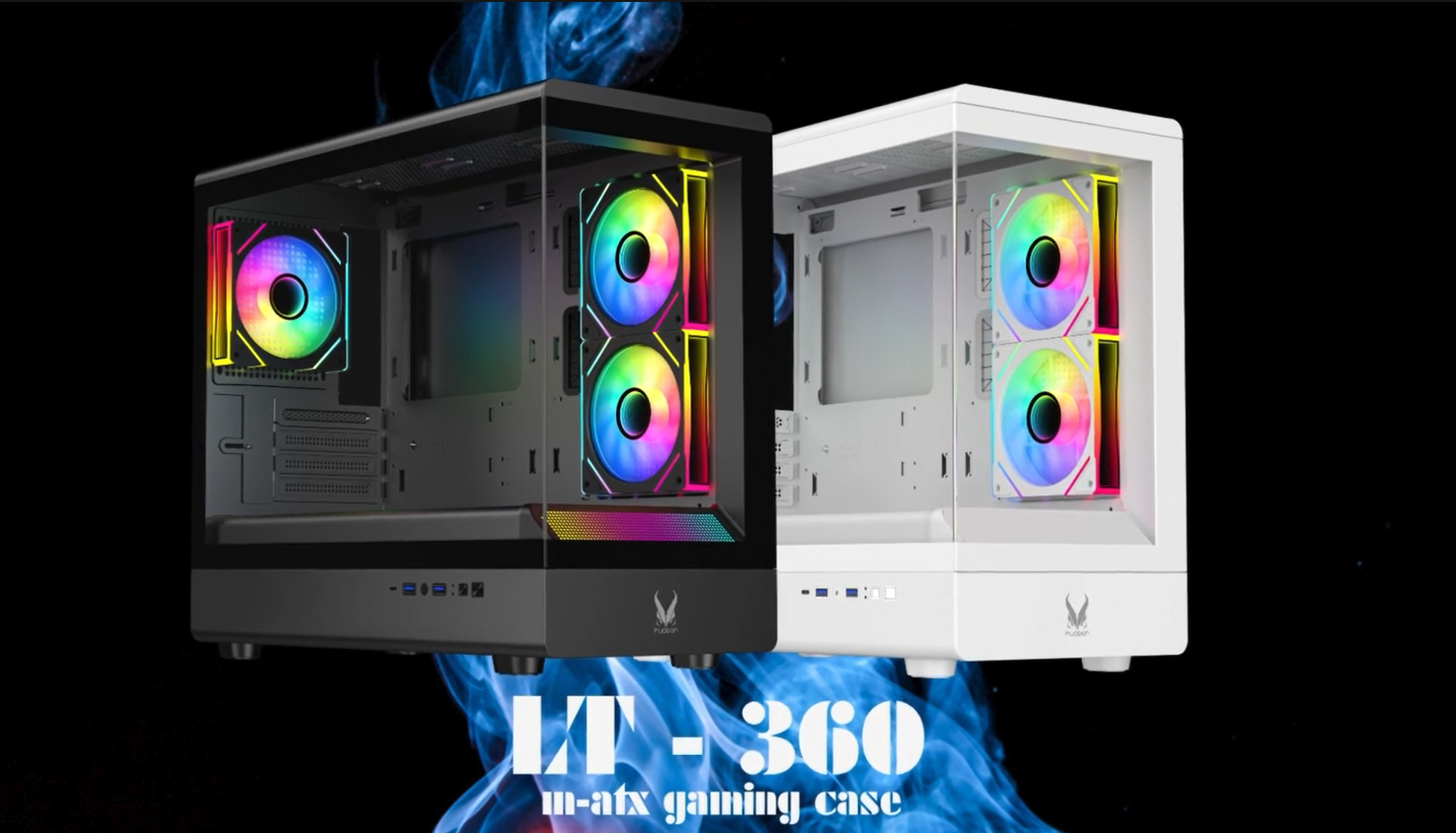 INVASION LT-360 M-ATX ( WHITE / BLACK ) WITH FLASHLUX FAN | Shopee Malaysia