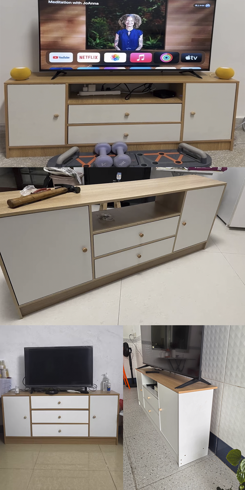 4FT/5FT/6FT Solid Wood TV Cabinet/TV Bench/Modern TV Rack/ Cabinet Tv ...