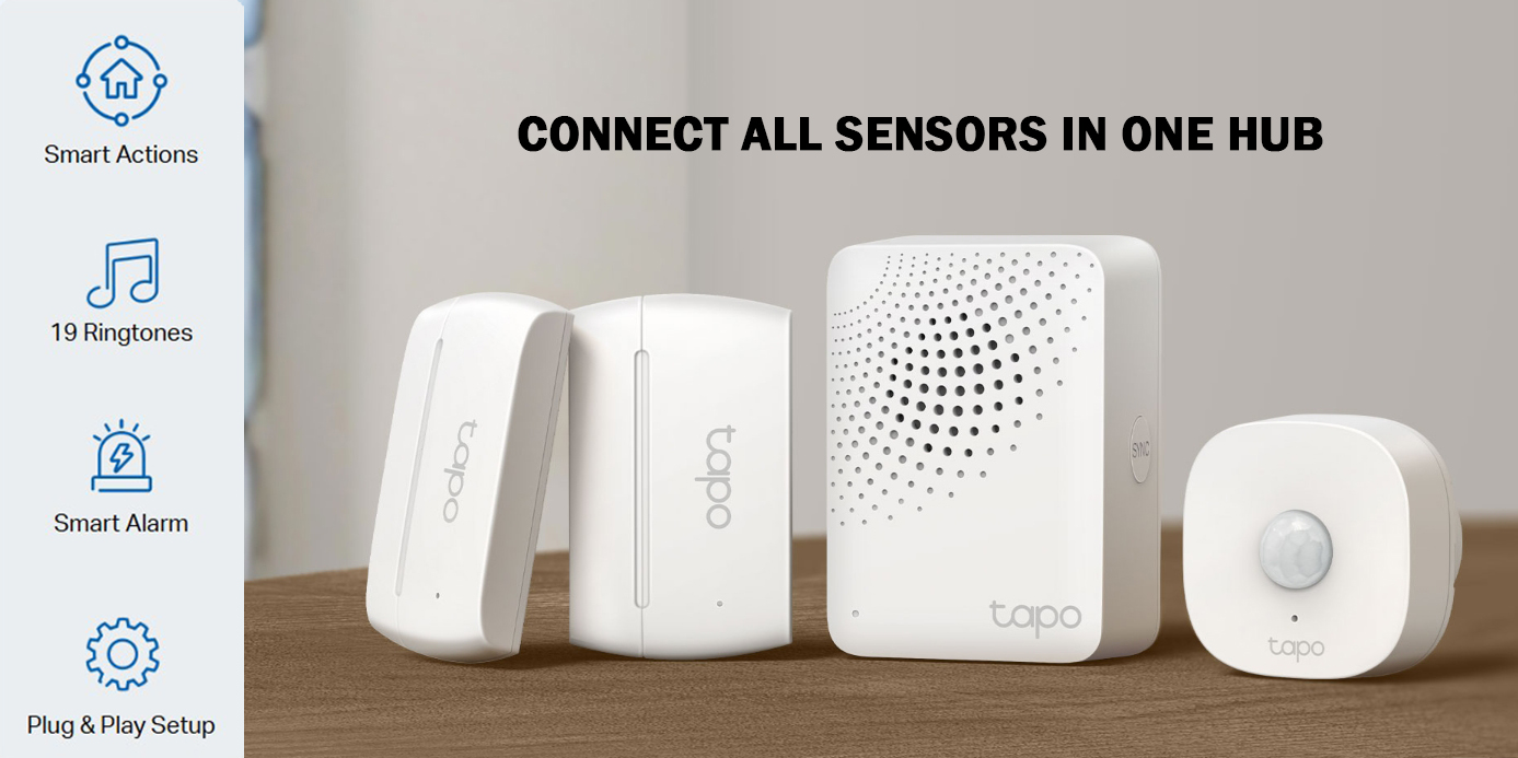 TP-LINK (TAPO H100/T100/T110/S220/S200D) Smart IoT Hub with Chime/Smart ...