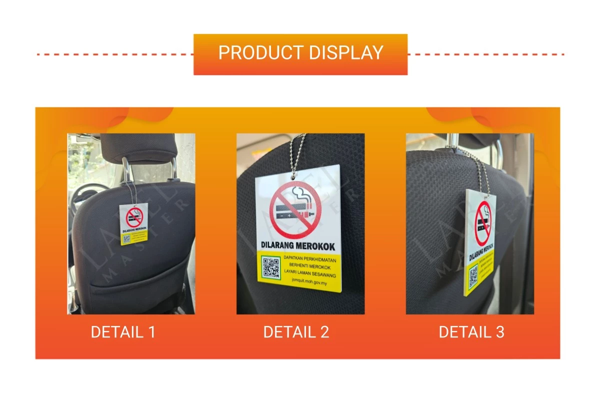 Signage Dilarang Merokok untuk Grab/E-Hailing 8x10cm | Mematuhi ...