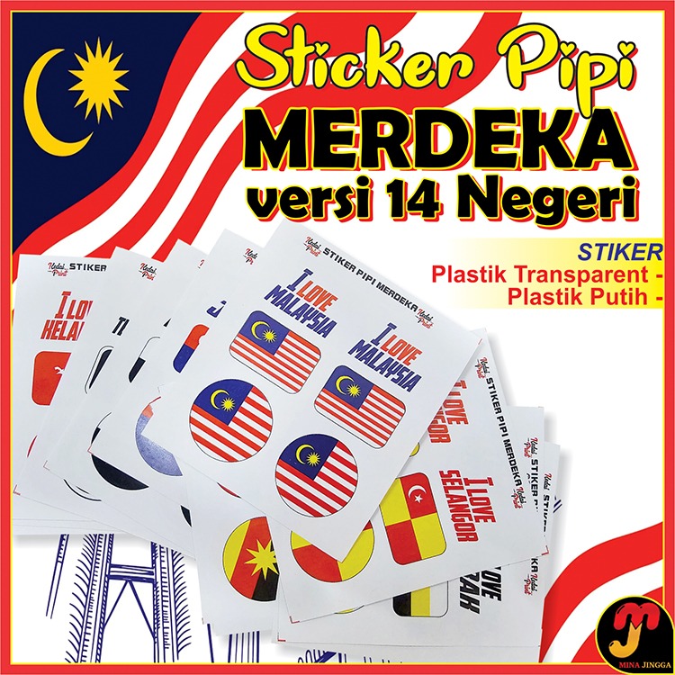 Sticker Pipi Merdeka new 2025 , bendera 14 Negeri di malaysia ...