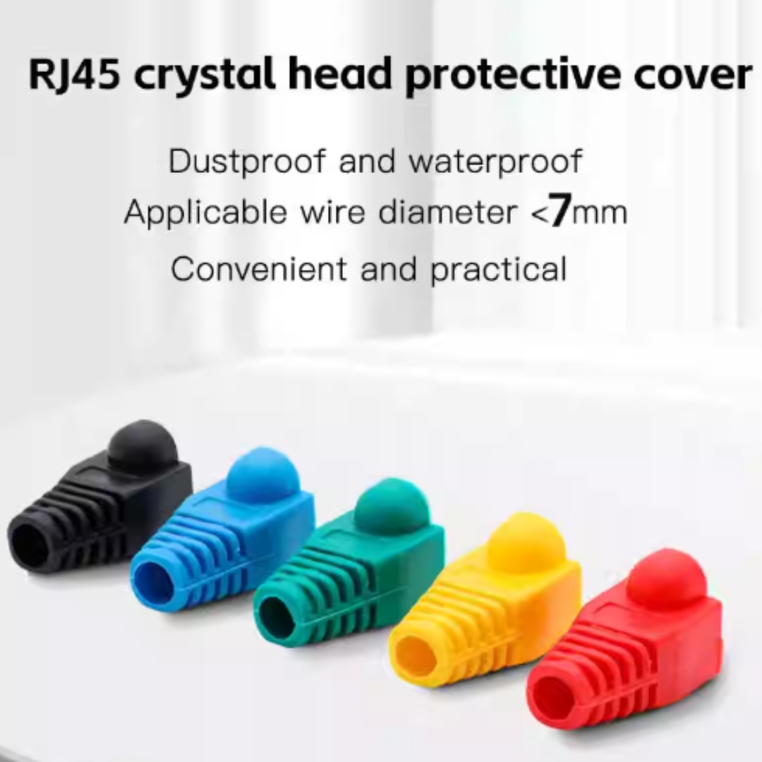10/30/50/100PCS RJ45 Rubber Cap Boot for Cat5 Cat6 LAN Cable Plug Cover ...