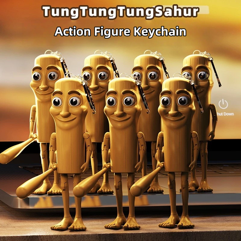 DIY Tung Tung Tung Sahur Action Figure Keychain Stickman Italian ...