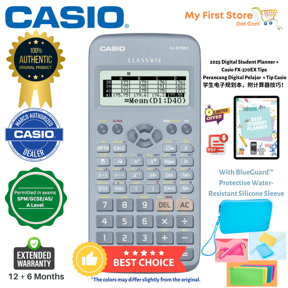 Genuine Casio FX-570EX-Blue ClassWiz Series Scientific Calculator for ...