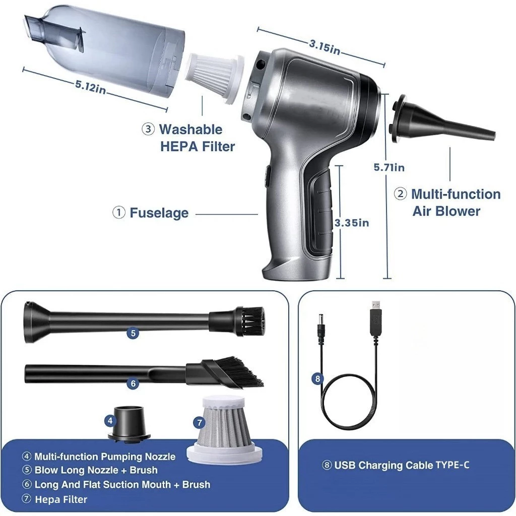 100% Bosch German Brushless Powerful Vacuum 95000Pa Cordless vacuum ...