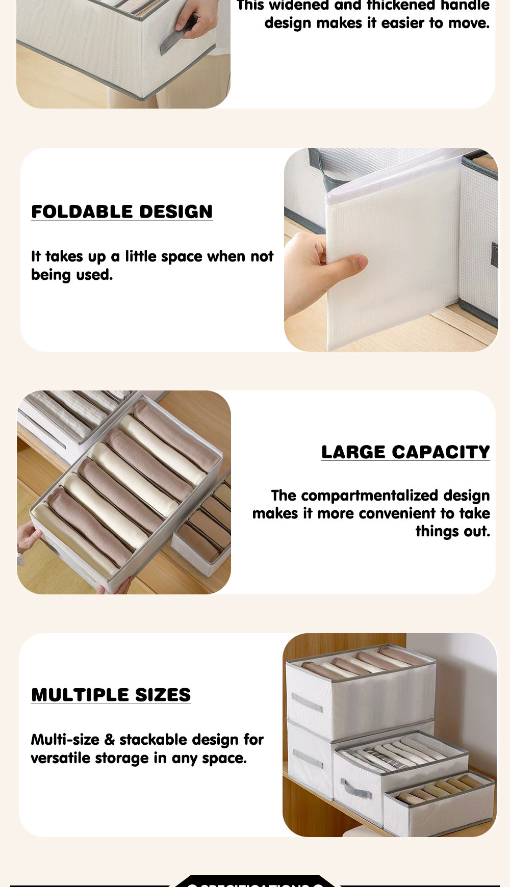 SUSU HOMES Clothes Storage Box Foldable Kotak Simpan Barang Large ...