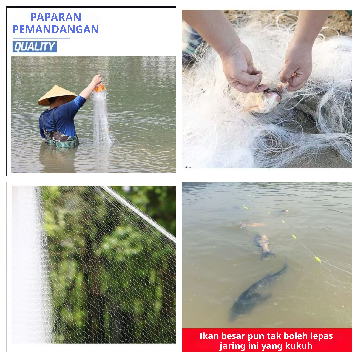 40m/80m Three-Layer Floating Net Can Catch Shrimp Crabs Folded Fishing ...