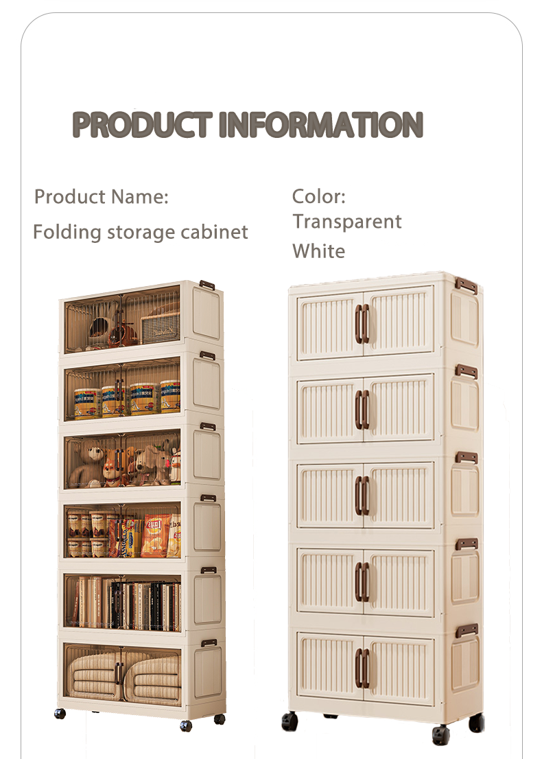 Almari Baju Multipurpose Foldable Storage Cabinet L50-80cm Stackable ...