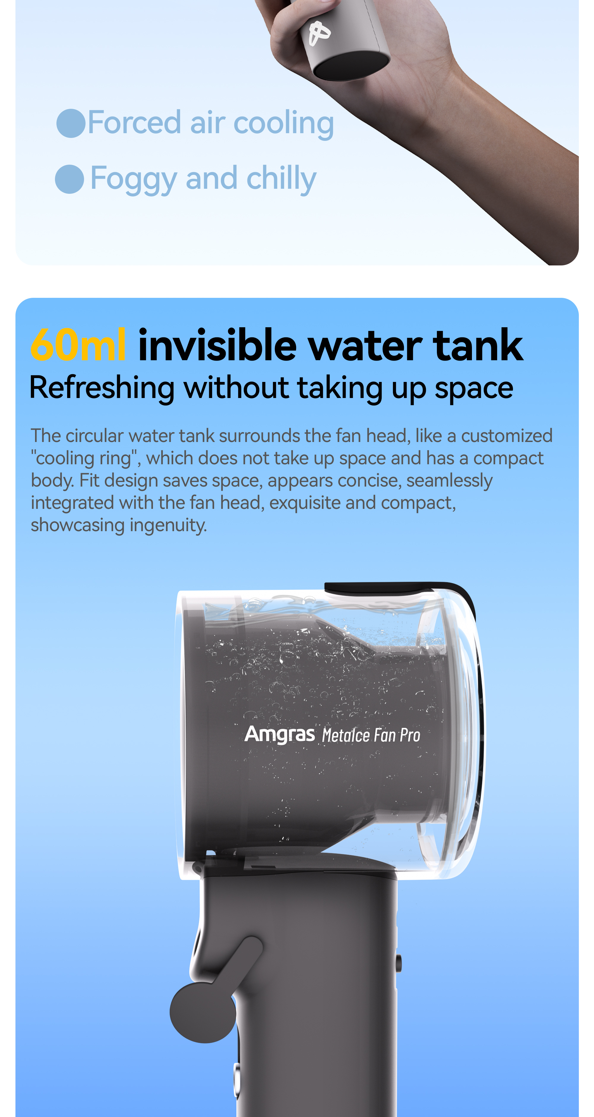 Amgras Metalce Fan Pro Handheld Spray High-Speed Fan 60ml Large ...