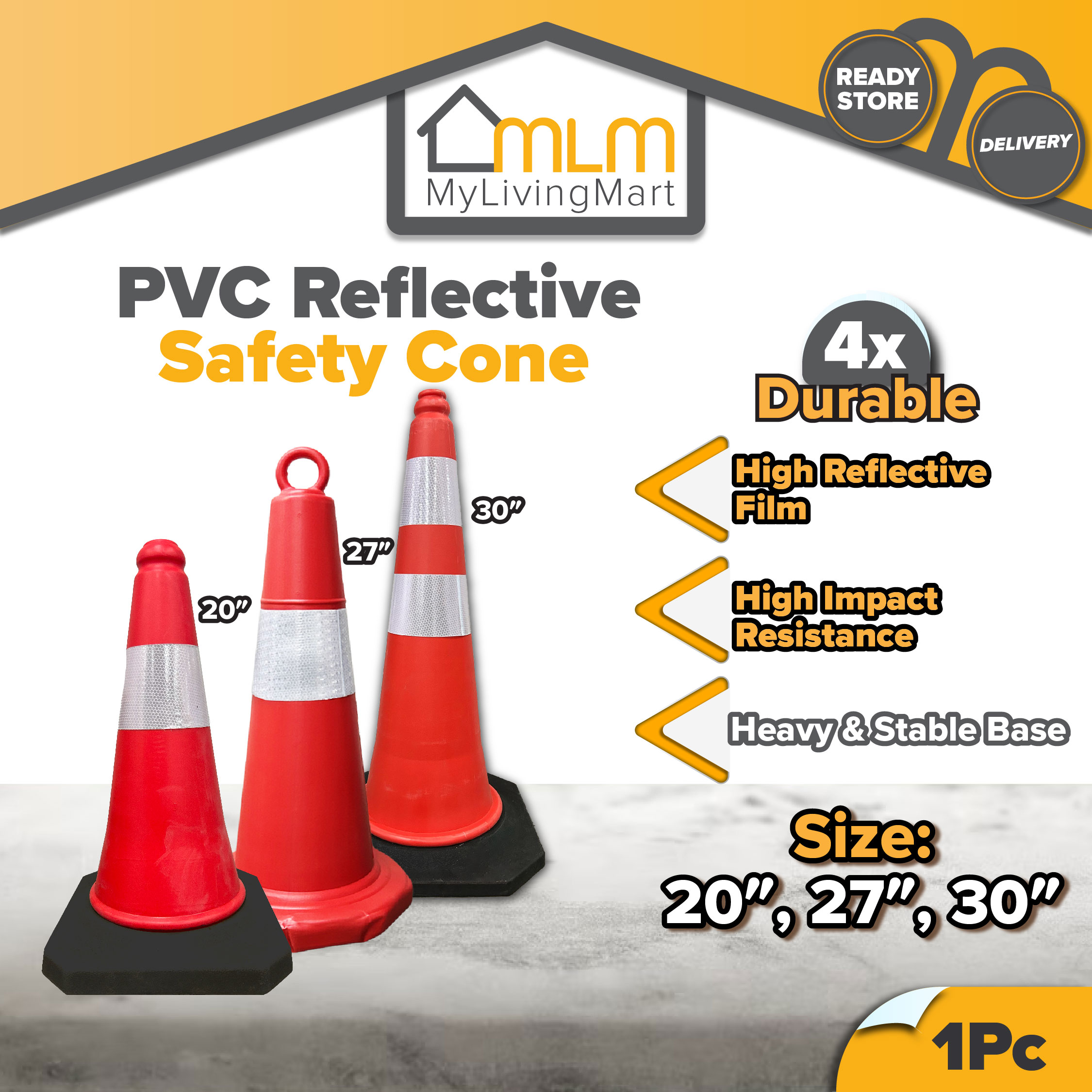 PVC Reflective Signal Warning Safety Cone Reflective Line Traffic Cone ...