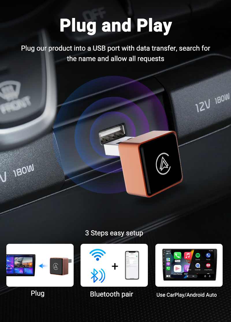 CarPlay wireless connection, Android Auto wireless connection ...