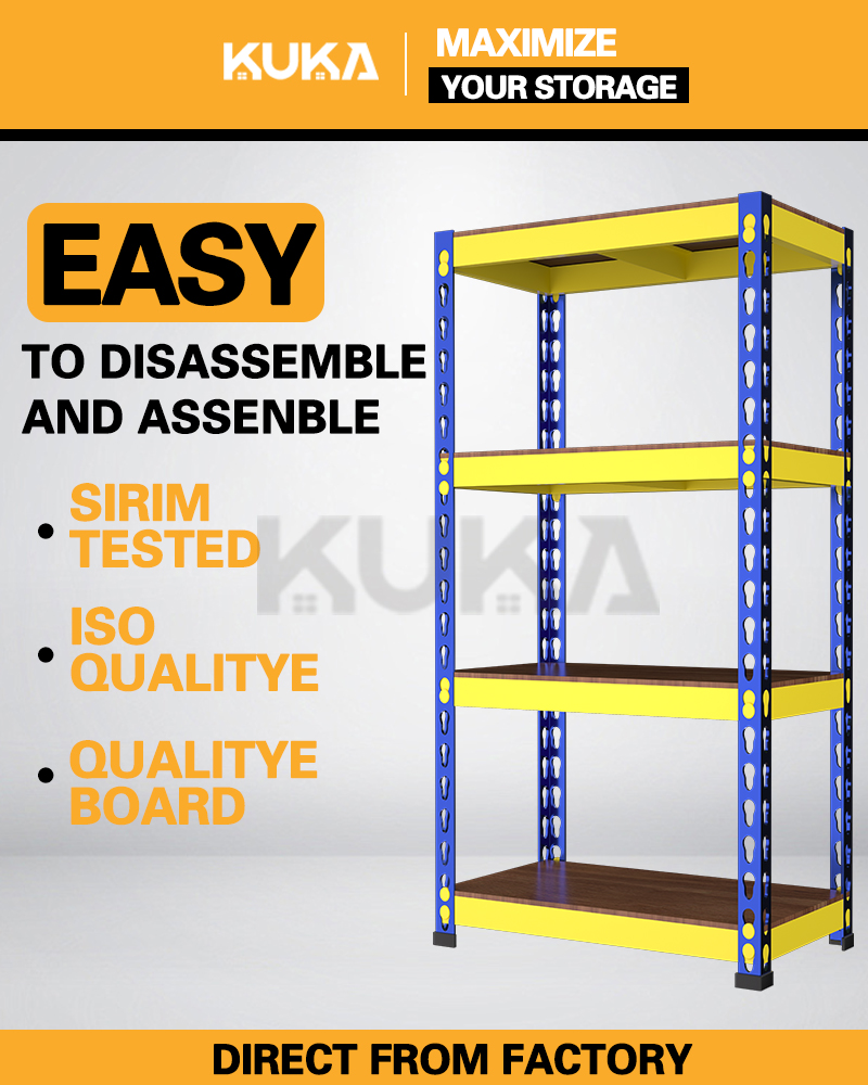 🔥4/5 Tier Boltless Rack Rak Besi Heavy Metal Frame Rak Buku Warehouse ...