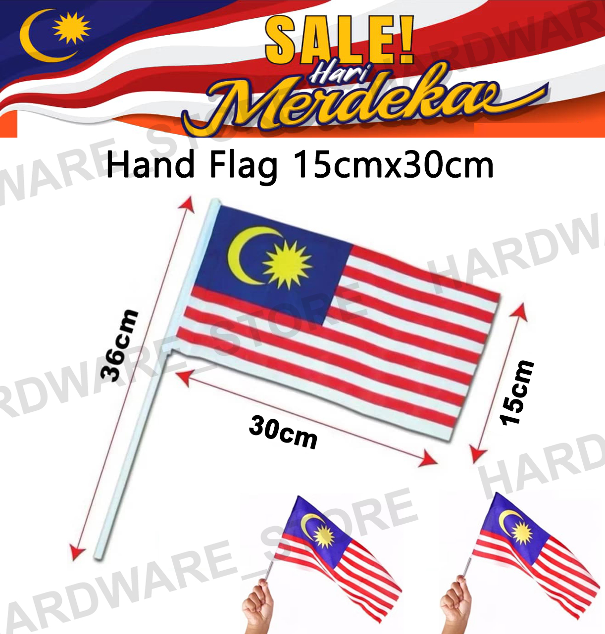 Flag Malaysia motor spring car hand bendera tangan hiasan merdeka jalur ...
